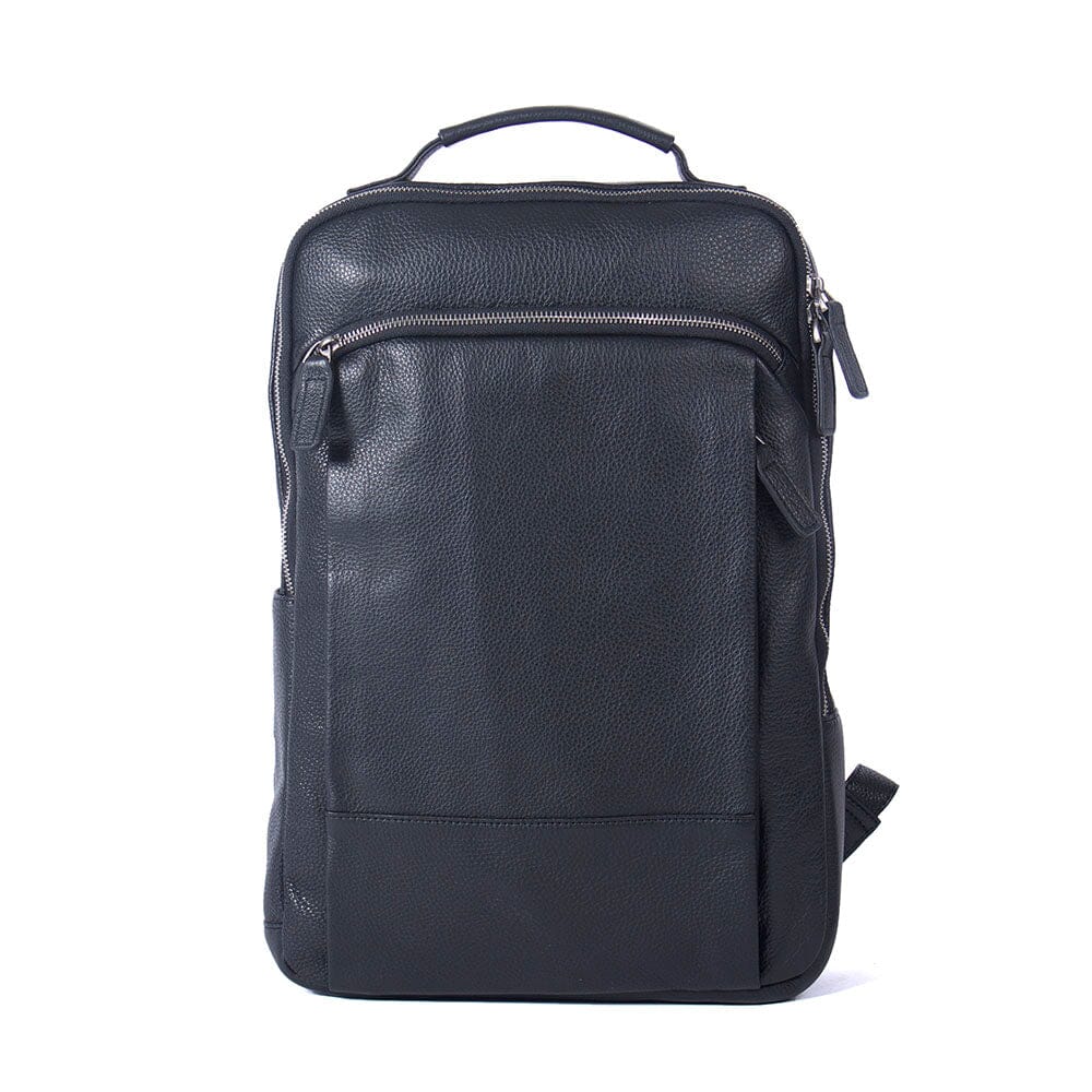 Black Leather Laptop Backpack | DALLAS